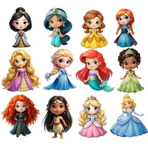 Disney Princesses Clipart Disney Princess Stickers Printable Disney