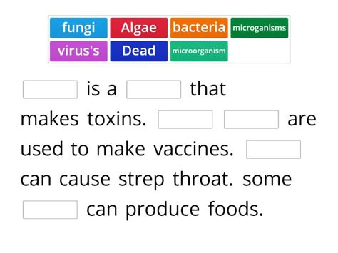 Missing Microorganisms Words Complete The Sentence