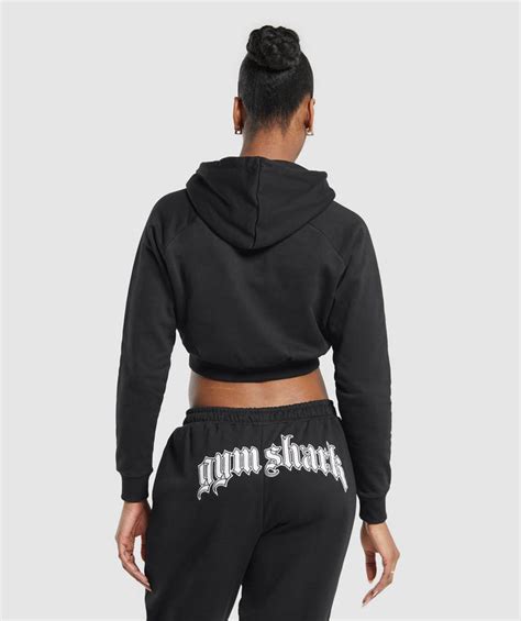 Gymshark Heavy Flex Cropped Hoodie Black Gymshark