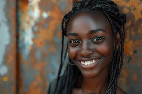 Premium Photo Beautiful Black Woman Smiling At The Camera