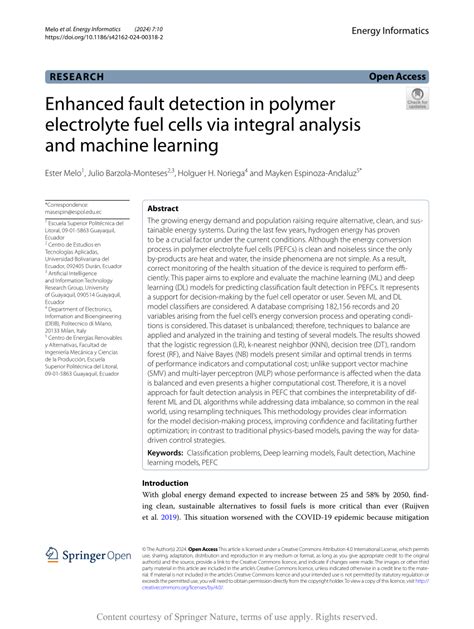 pdf enhanced fault detection in polymer electrolyte fuel cells via