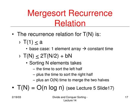 Ppt Sorting Part Ii Divide And Conquer Powerpoint Presentation
