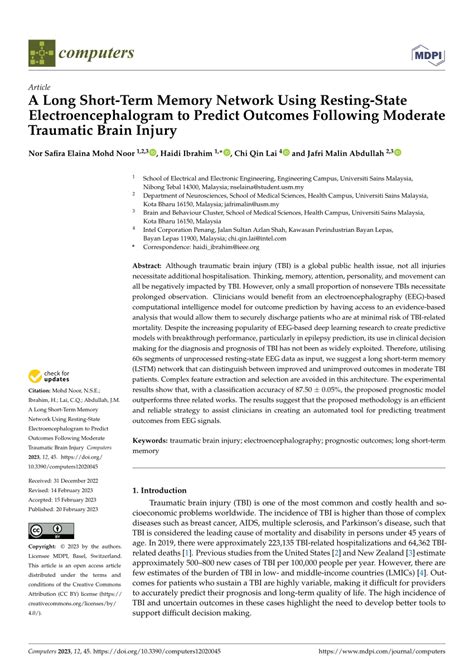 Pdf A Long Short Term Memory Network Using Resting State Electroencephalogram To Predict
