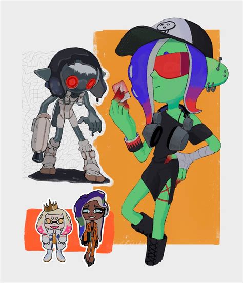 Marina Pearl Dedf1sh And Parallel Canon Splatoon And 2 More Drawn