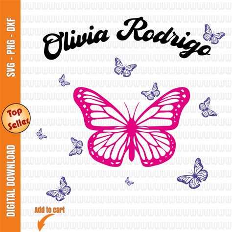 Olivia Rodrigo Name With Butterfly Png And Svg Digital Download Cricut