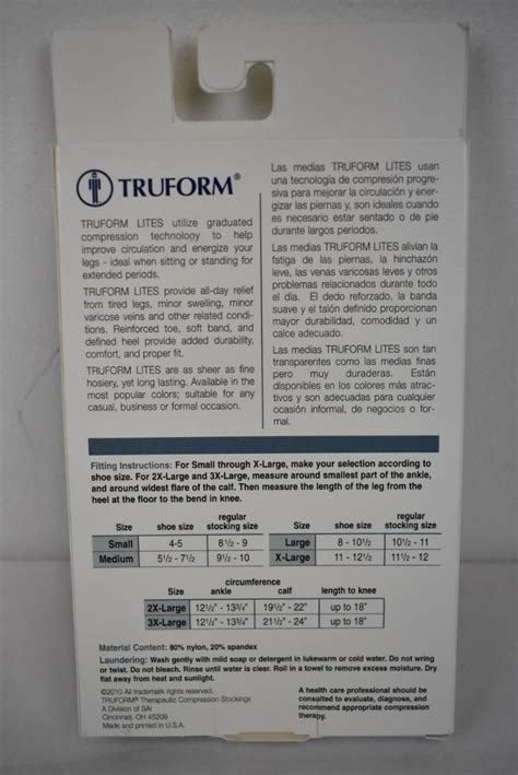 Truform Lite Sheer Knee Highs Leg Therapy Moderate Support Socks White