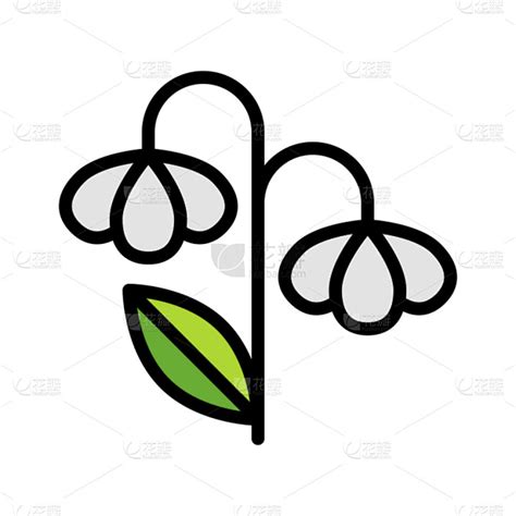 季节春天充满的计算机图标可爱的轮廓自然矢量花爱抚