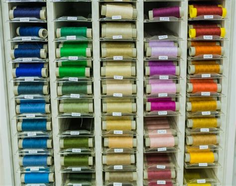 Premium Photo Sewing Thread Thread Spools Background In Textile Store