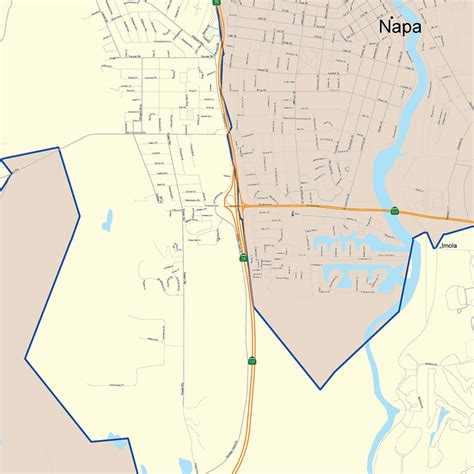 Color Cast Zip Code Style Wall Map Of Napa Ca American Map Store