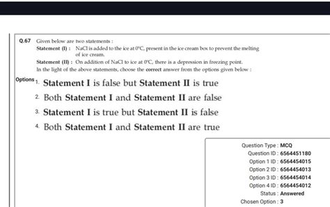 Q67 Given Below Are Two Statements Statement StudyX