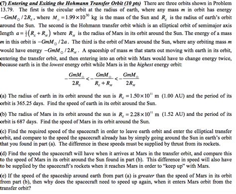 Solved There Are Three Orbits Shown In Problem 13 79 The