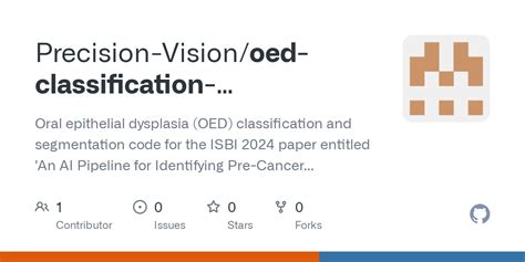 Github Precision Visionoed Classification Segmentation Oral