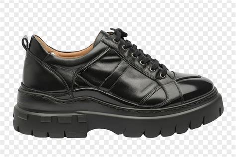 Black Leather Sneakers With Chunky Sole Black Leather Sneakers With