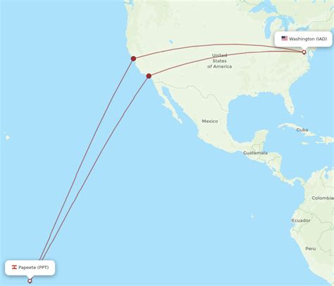 All Flight Routes From Papeete To Dulles Ppt To Iad Flight Routes