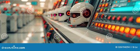 Futuristic Smart Factory Interior With Advanced Automation Machinery And Robotics Showcasing