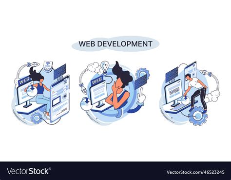 Web Development Coding And Programming Creation Vector Image