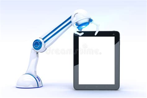 Robot Con Tablet Stock Illustration Illustration Of Control 35093143