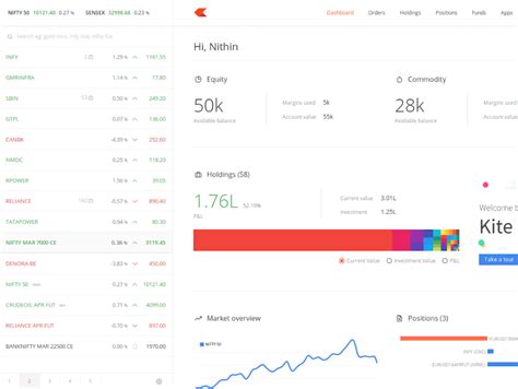 Zerodha Kite Dashboard Trade Brains