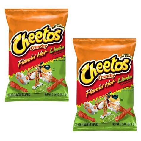 Cheetos 2pack Crunchy Flamin Hot Limon Cheese Flavored Snack Chips