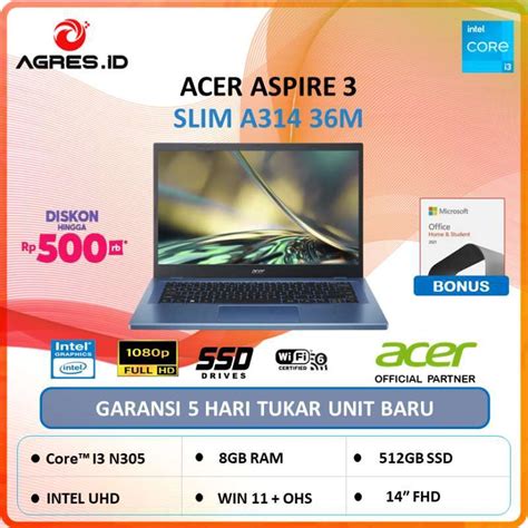 Jual Acer Aspire Slim A M I N Core Gb Gb Fhd Win Ohs Di Seller Agres Id