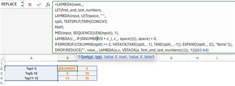 Excel Get The First And Last Number Occuring In A Text String In A Cell Stack Overflow