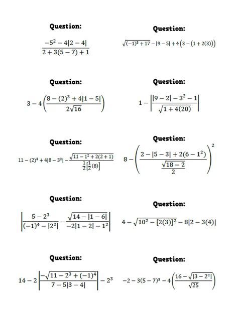 Order Of Operations Question Stack Activity Math Love