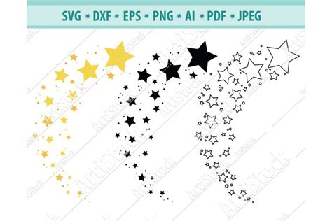 Shooting Stars Falling Stars Svg Comets Svg 422019