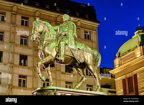 Belgrade Serbia June 27 2020 Statue Of Serbian Ruler Prince