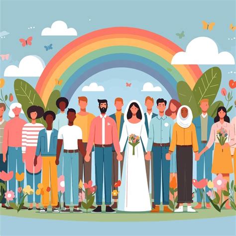 Diversity Concept Flat Vector Illustration Style Background Premium