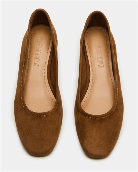 Mollie Chestnut Suede Ballet Womens Block Heels Steve Madden