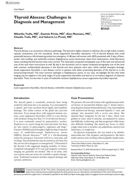 Thyroid Abcess Challenges In Diagnosis And Manegement Pdf Thyroid