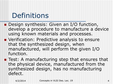 Ppt 332479 Concepts In Vlsi Design Lecture 19 Introduction To Testing Powerpoint Presentation