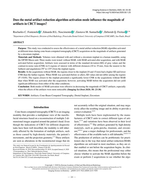 pdf does the metal artifact reduction algorithm activation mode