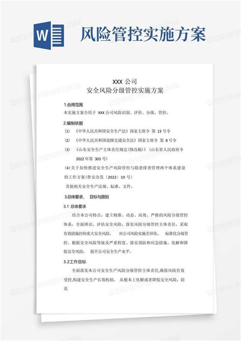 风险管控实施方案word模板下载编号lwmebdyy熊猫办公