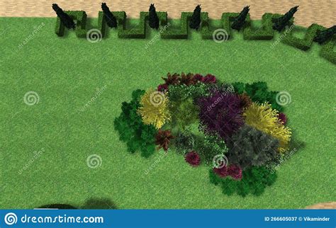 3d Image Of Landscape Design Of A Personal Plot Clipped Hedge Garden