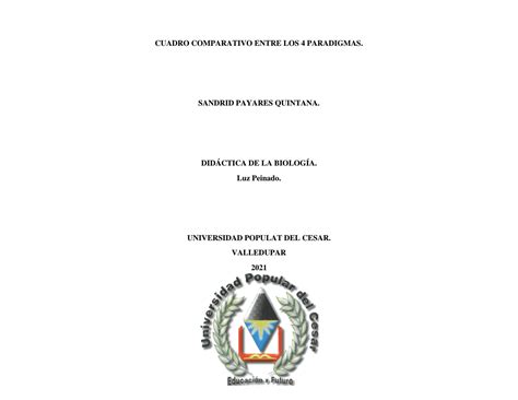 Solution Cuadro Comparativo Entre Los 4 Paradigmas Studypool