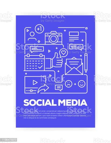 Desain Sampul Gaya Garis Konsep Media Sosial Untuk Laporan Tahunan