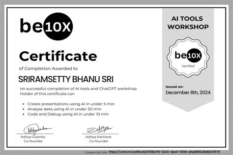 Sriramsetty Bhanu Sri On Linkedin Ai Certification