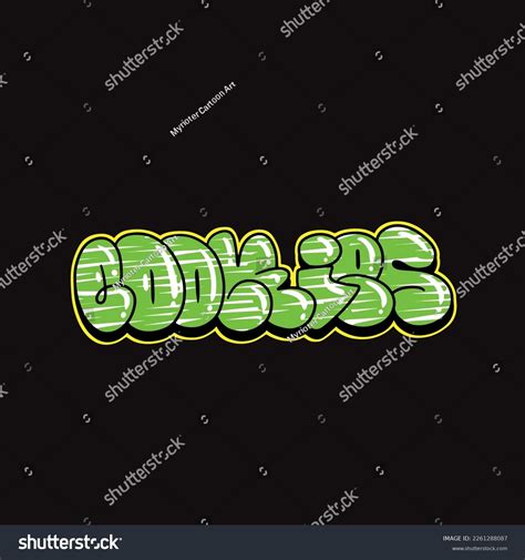 Cookies Graffiti Font Word Street Art Stock Vector Royalty Free