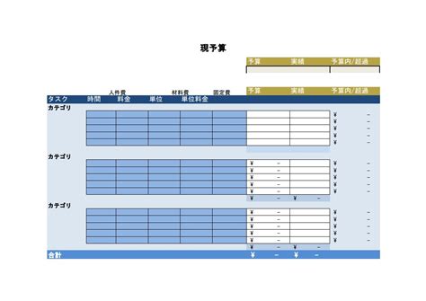 テンプレート——予算表テンプレート