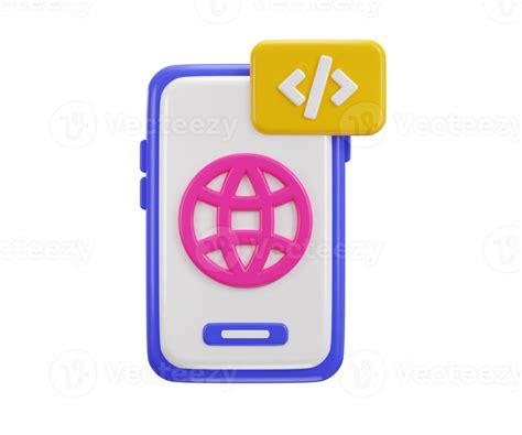 Mobile App Development Icon 3d Render Illustration 49421207 Png