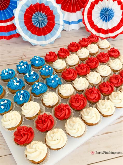 Chocolate Chip Mini Muffin Flag American 4th Of July Flag Cake Dessert