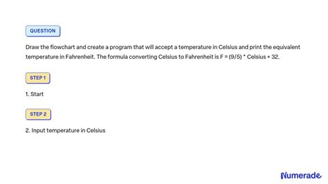 Solved Draw The Flowchart And Create A Program That Will Accept A Temperature In Celsius And
