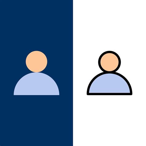 Account Avatar User Icons Flat And Line Filled Icon Set Vector Blue Background 18023231 Vector