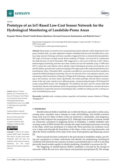 pdf prototype of an iot based low cost sensor network for the