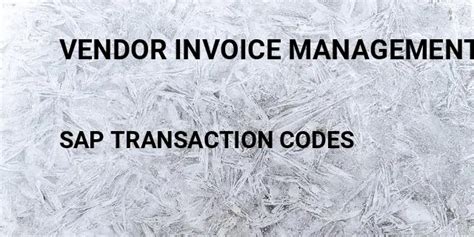 Vendor Invoice Management Pdf Tcode In Sap Transaction Codes List