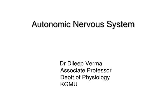 Ppt Autonomic Nervous System Introduction And Organization Powerpoint Presentation Id 9385280