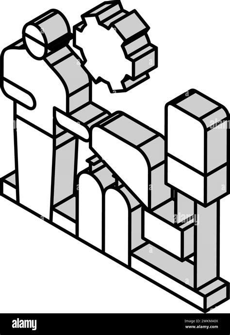 Installation Gas Service Isometric Icon Vector Illustration Stock