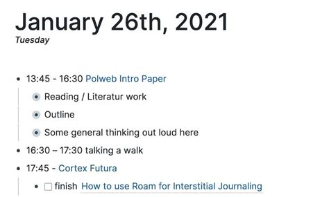How To Use Roam Research For Interstitial Journaling Cortex Futura