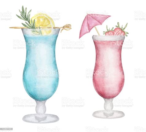 수채화 손으로 그린 칵테일 그림 세트 메뉴 카드 엽서 배너 포스터에 대한 음료 클립 아트 음식 및 음료 프린트 0명에 대한 스톡 벡터 아트 및 기타 이미지 Istock